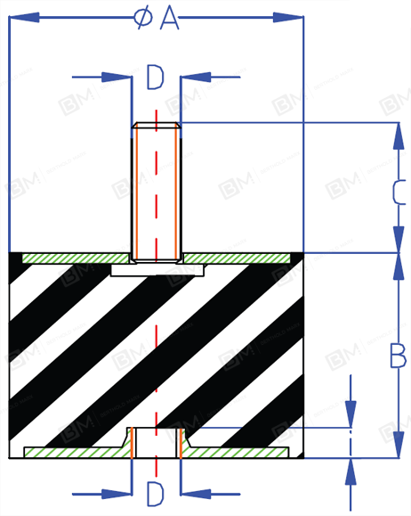 Mâle / Femelle Acier - Diam. 50 mm | Berthold Marx